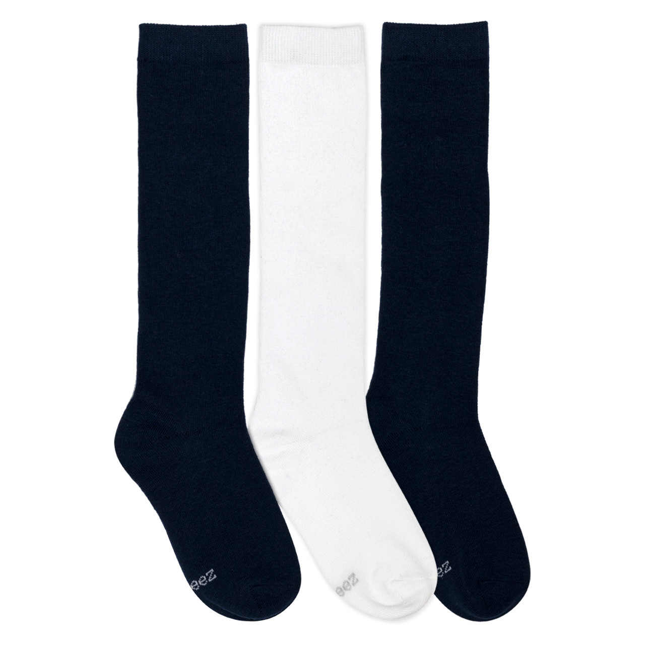 3 Pack Solid Knee Highs Socks Navy for Toddlers and Kids